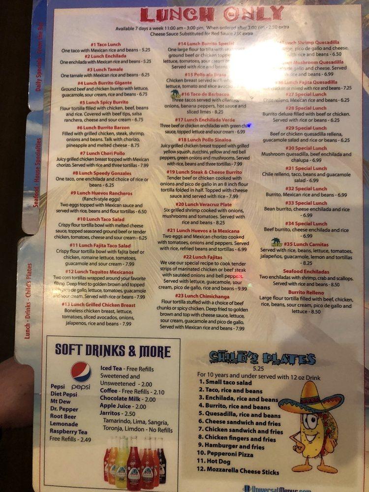 Menu at El Picante pub & bar, Lebanon