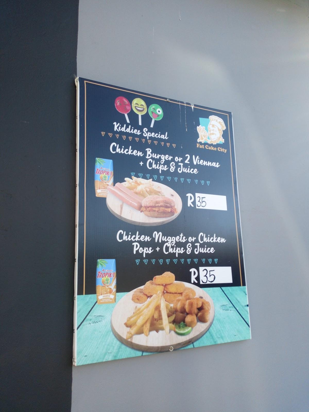 Menu at Fat Cake City restaurant, Kroonstad, Shop 13 & 14