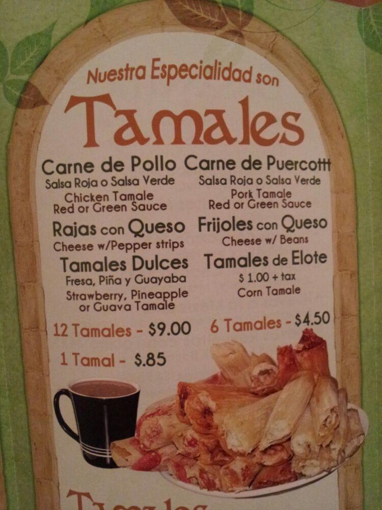 Menu at Manolo's Tamales 24 hrs. Midway restaurant, Chicago, W 63rd St