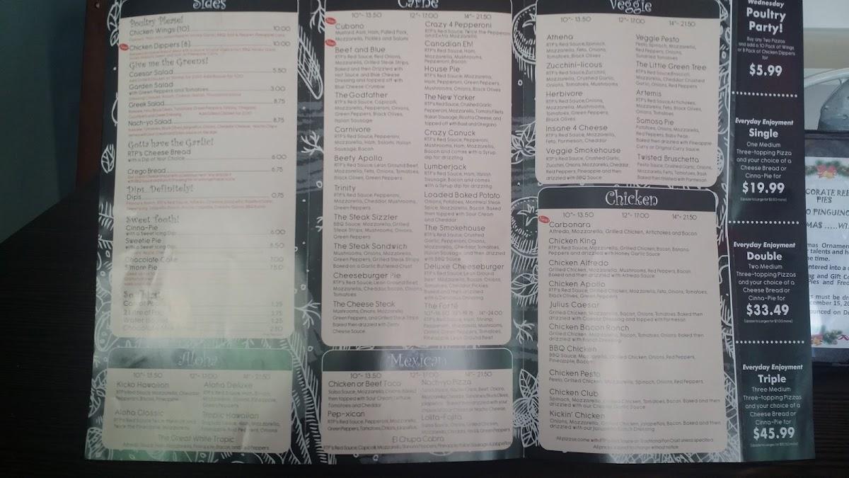 Menu at Red Tomato Pies Ltd pizzeria, Williams Lake