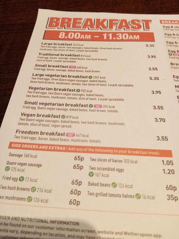 Menu at The Kirky Puffer - JD Wetherspoon pub & bar, Glasgow