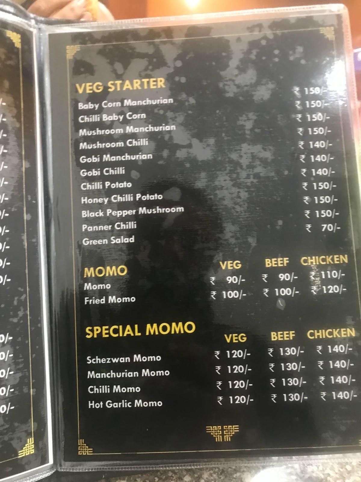 Menu at Tibet Kitchen, Maradiyur