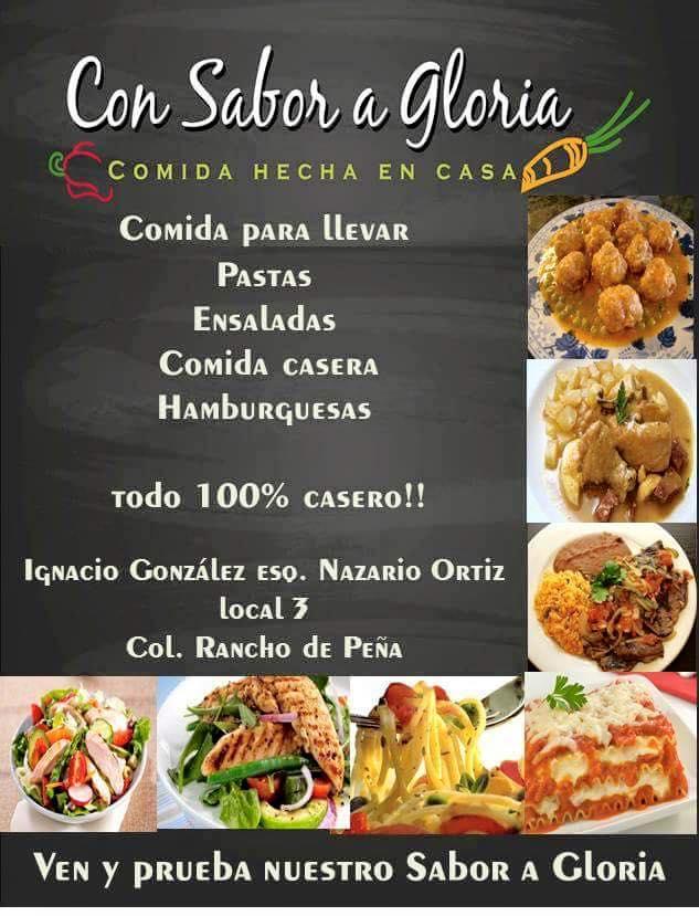 Menu at Con Sabor a Gloria restaurant, Saltillo
