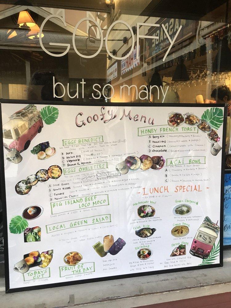 Menu at Goofy Cafe & Dine, Honolulu