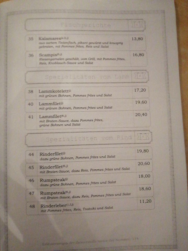 Speisekarte von Meteora restaurant, Stuttgart