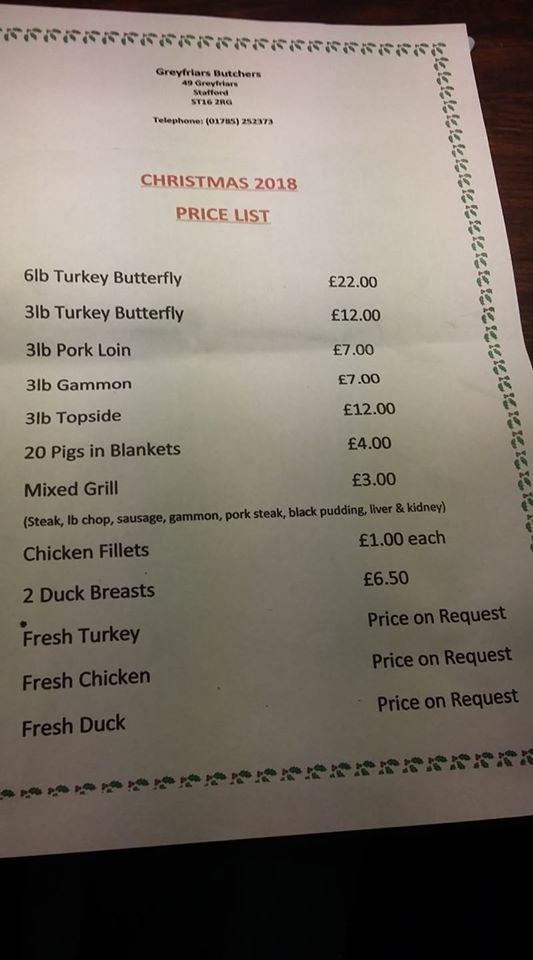 Menu at Prince Albert pub & bar, Macclesfield