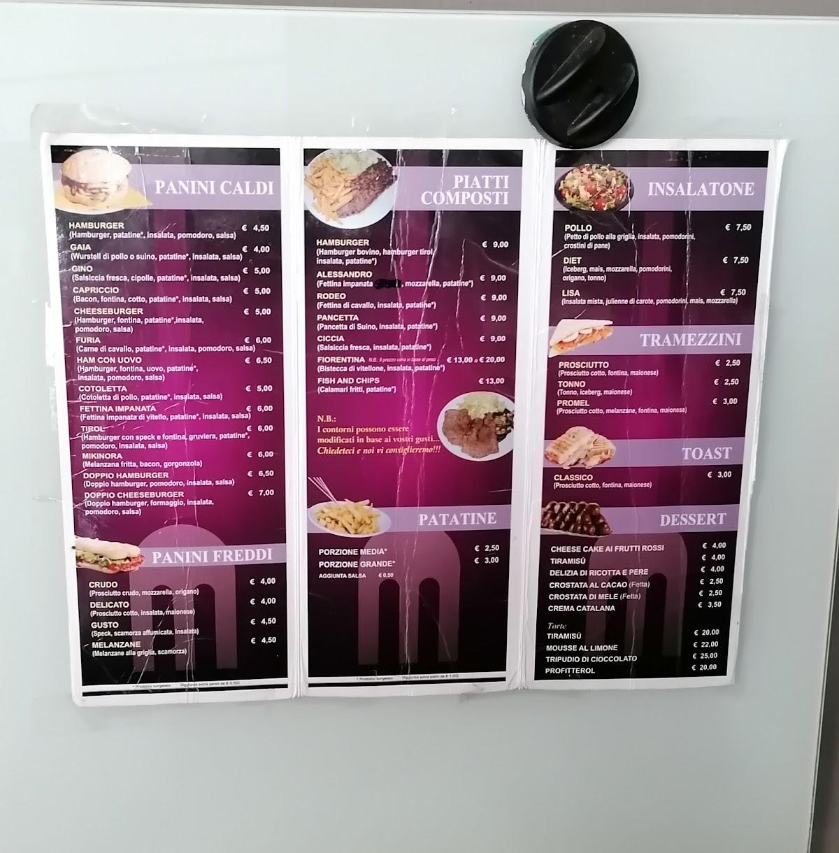 Menu da Il Capriccio Bar Paninoteca, Alghero