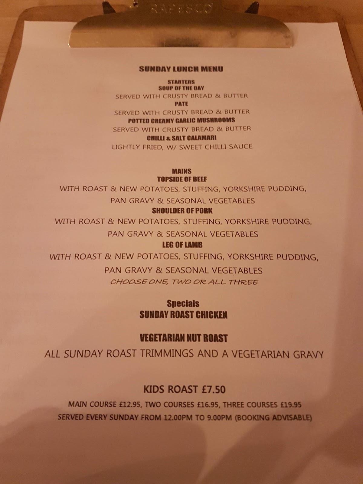Menu at The Coach & Horses pub & bar, Market Harborough