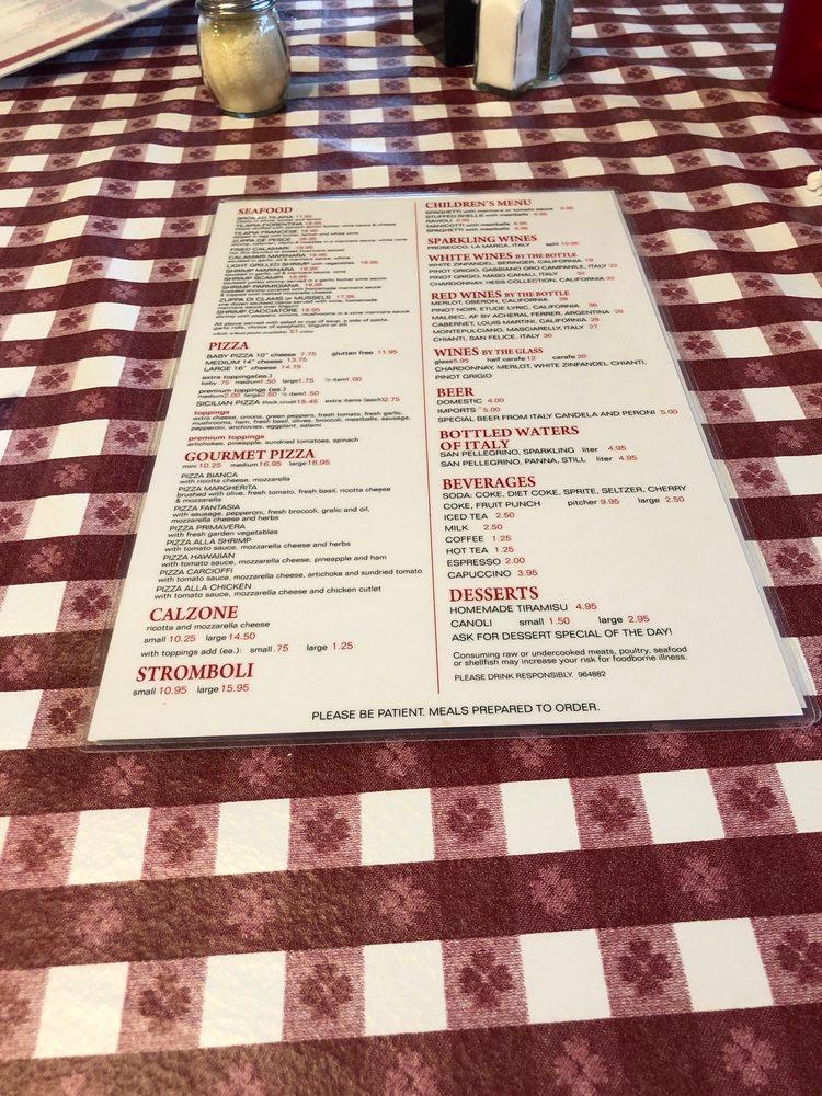 Menu at Jacaranda | Italian Restaurant, Plantation
