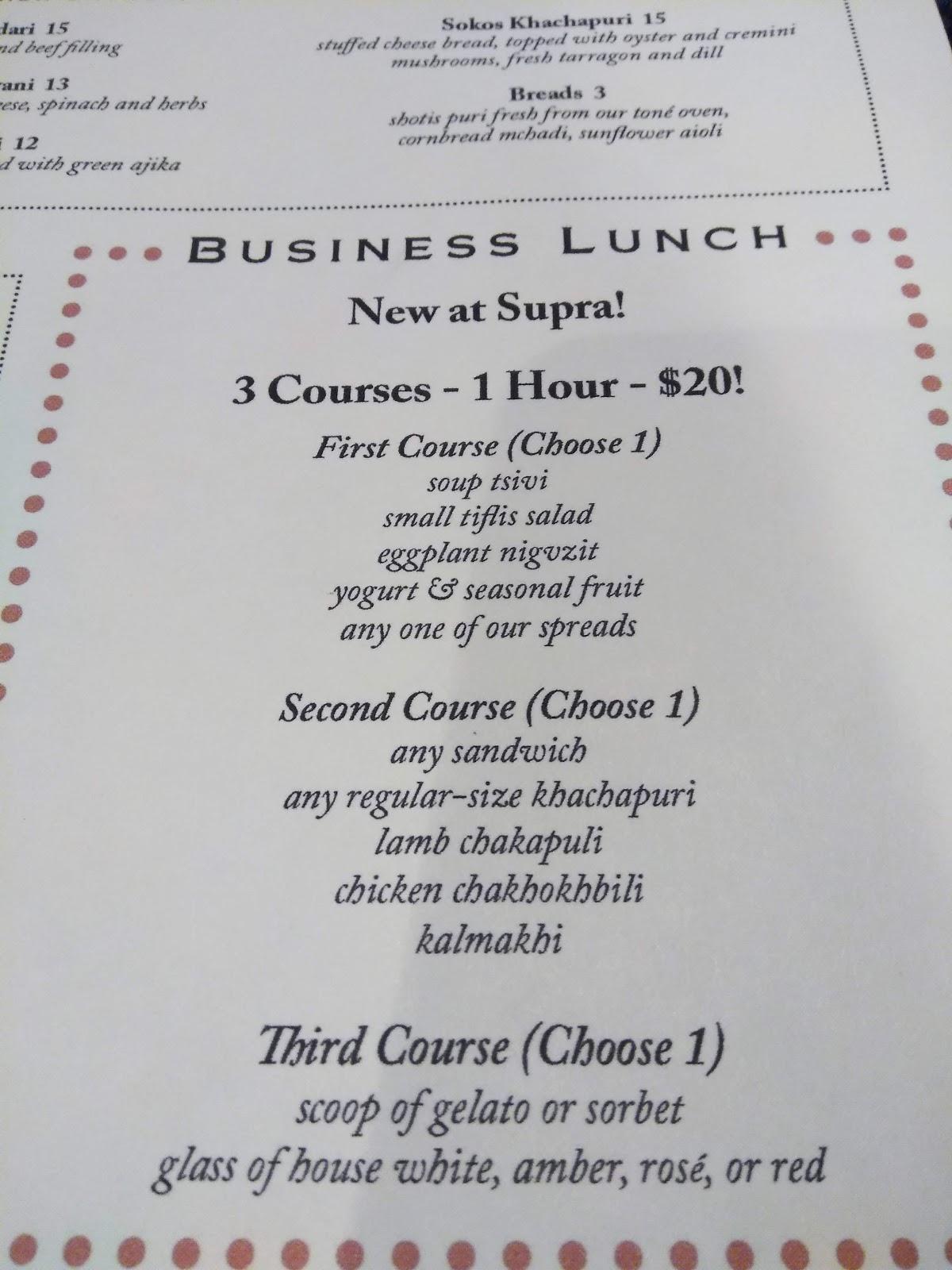Menu at Supra pub & bar, Washington