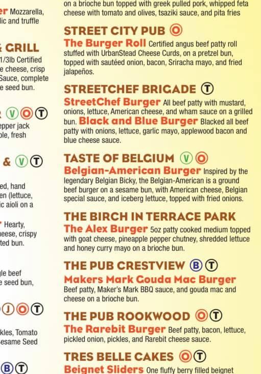 Menu at The Birch pub & bar, Terrace Park