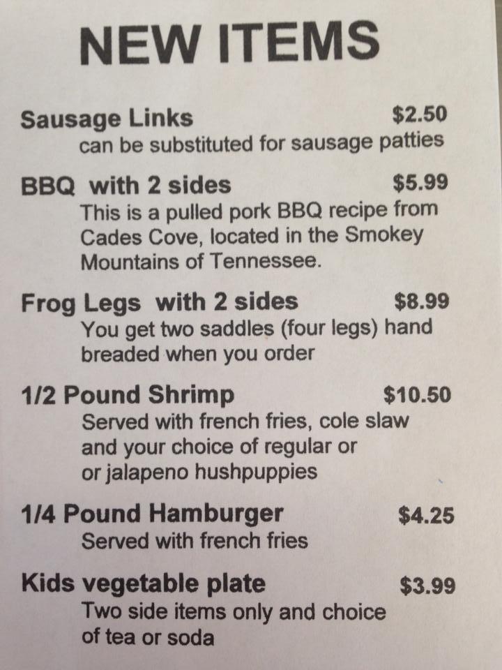 Menu at The Place To Be restaurant, Milltown, IN-64