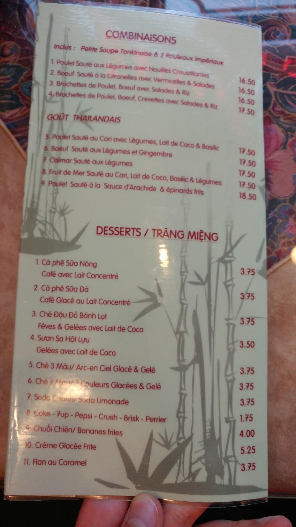 Menu at Hoshi Dong Que restaurant, Montreal, Bd Rosemont