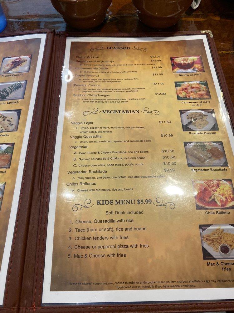 Menu at Mezcal Mexican Grill restaurant, Hampton