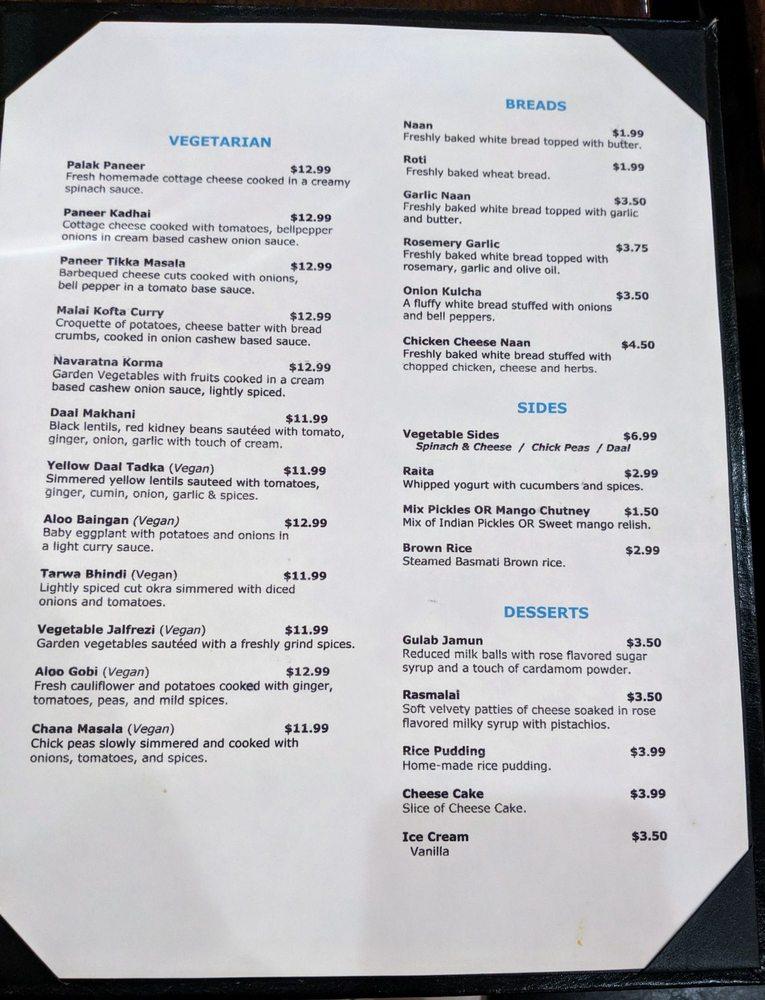 Menu at CURRY PLACE SILVER SPRING restaurant, Silver Spring
