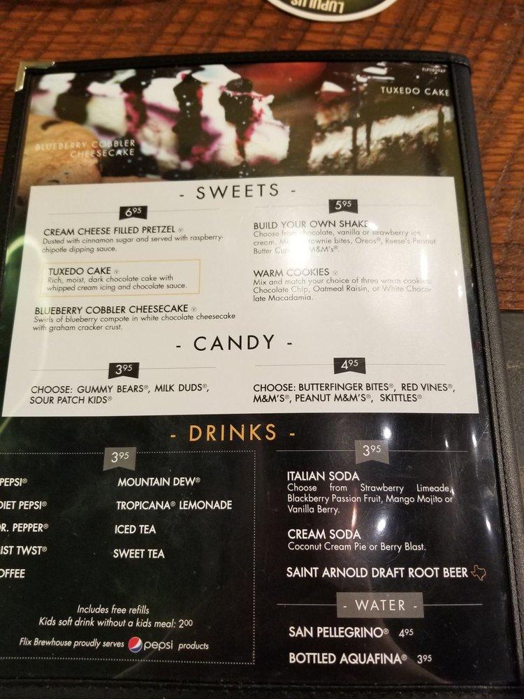 Menu at Flix Brewhouse restaurant, El Paso