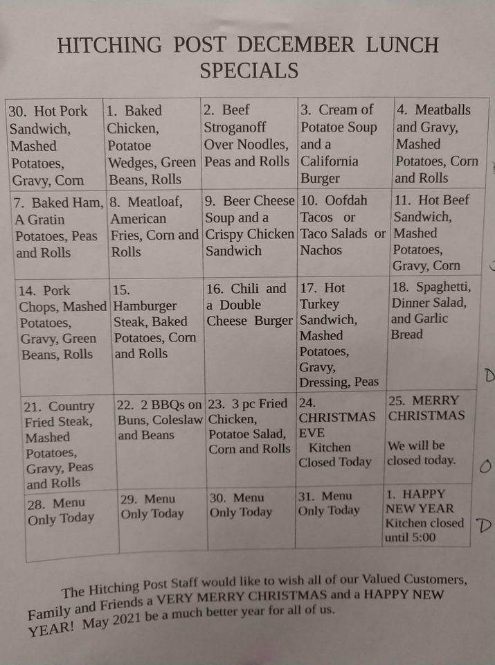 Menu at Hitching Post pub & bar, Arvilla