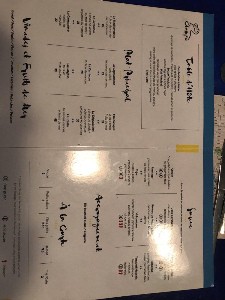 Menu at Restaurant Kalypso, Sherbrooke
