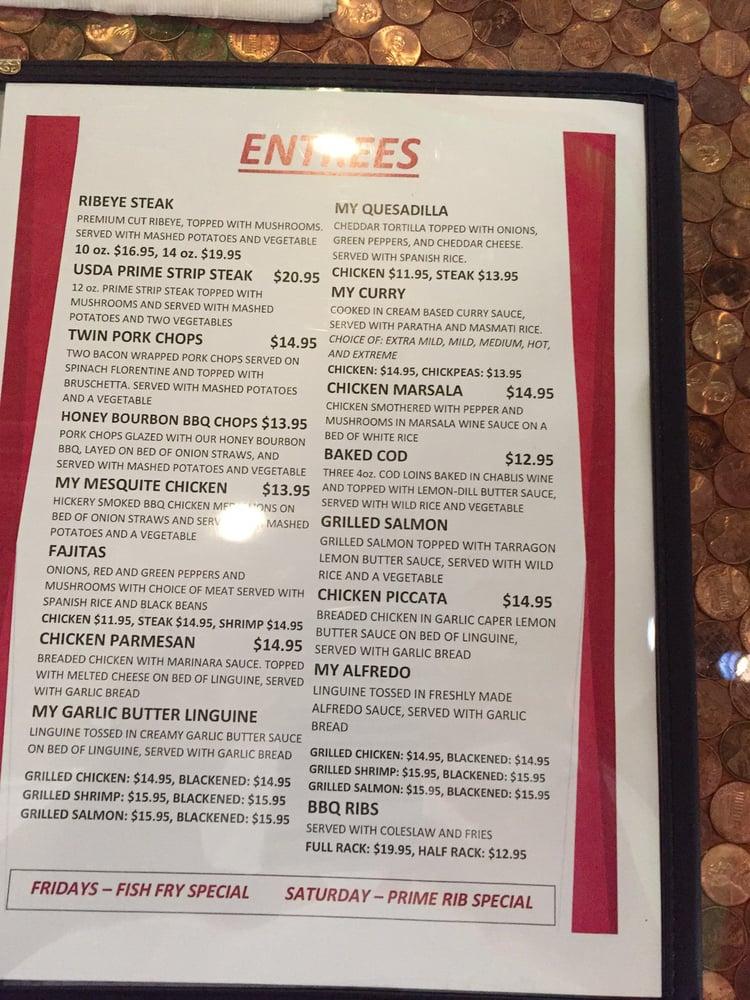 Menu at My Place Bar & Grill, McHenry