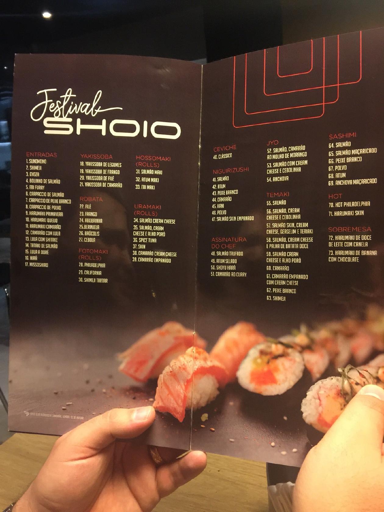 Menu em Shoio Sushi Lounge restaurante, Brasília