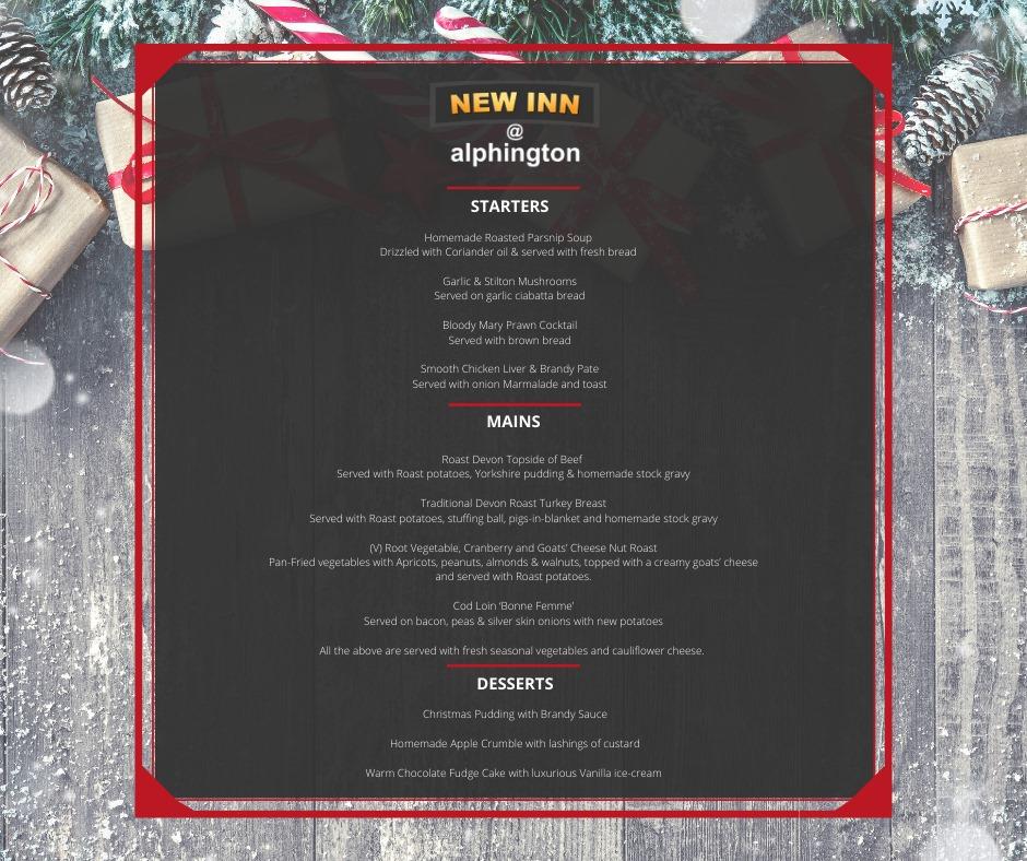 Menu at New Inn Alphington pub & bar, Exeter