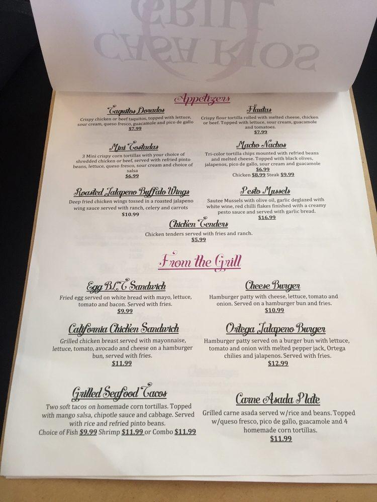 Menu at Casa Rios Grill pub & bar, Redding
