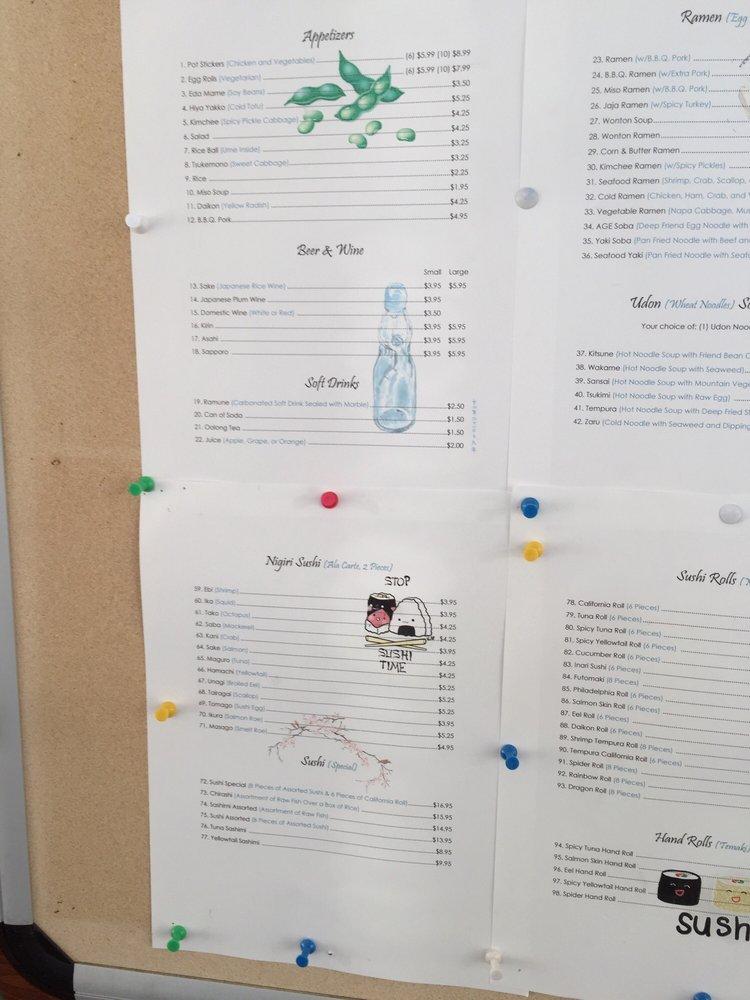 Menu at New Tokyo Restaurant, Marina