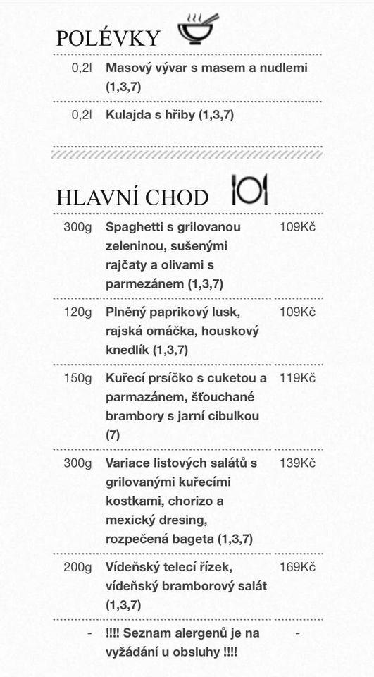 Menu at RESTAURANT&PUB PADOWETZ Pilsner Urquell, Brno