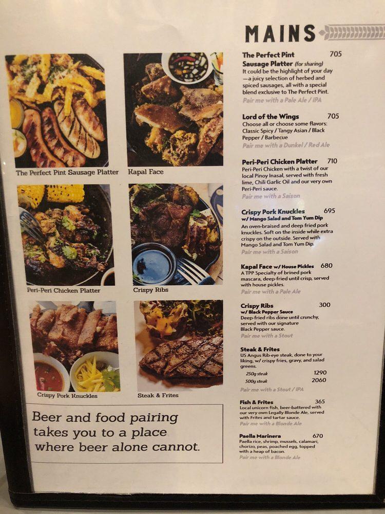 Menu at The Perfect Pint - Greenbelt 2 restaurant, Makati