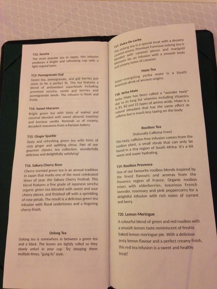Menu at After Queen Tea Shop cafe, Richmond Hill