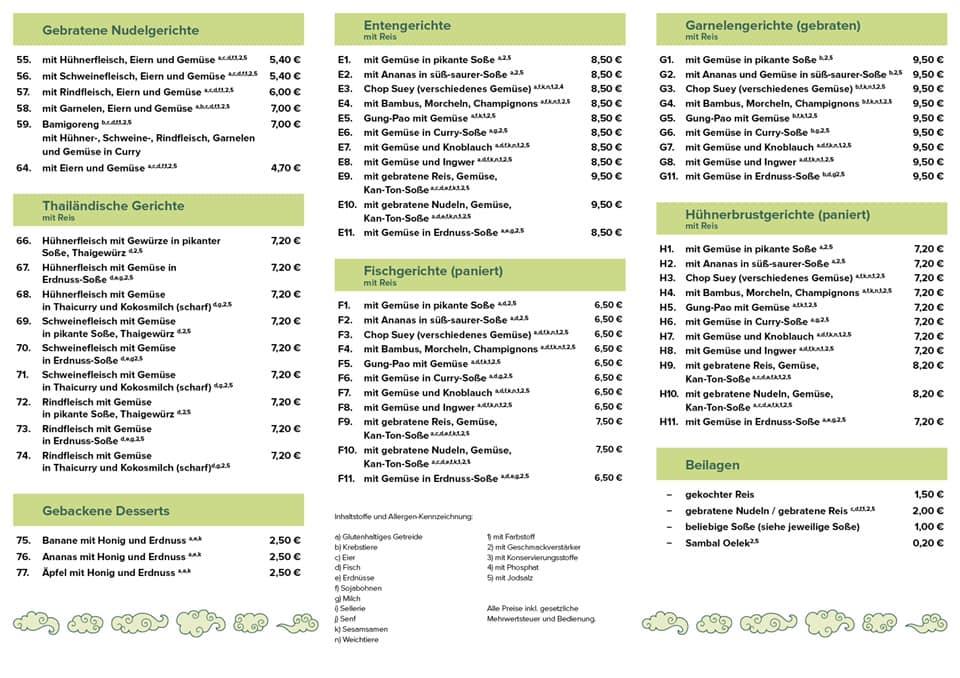 Speisekarte von Mama Lê Oberkochen restaurant, Oberkochen