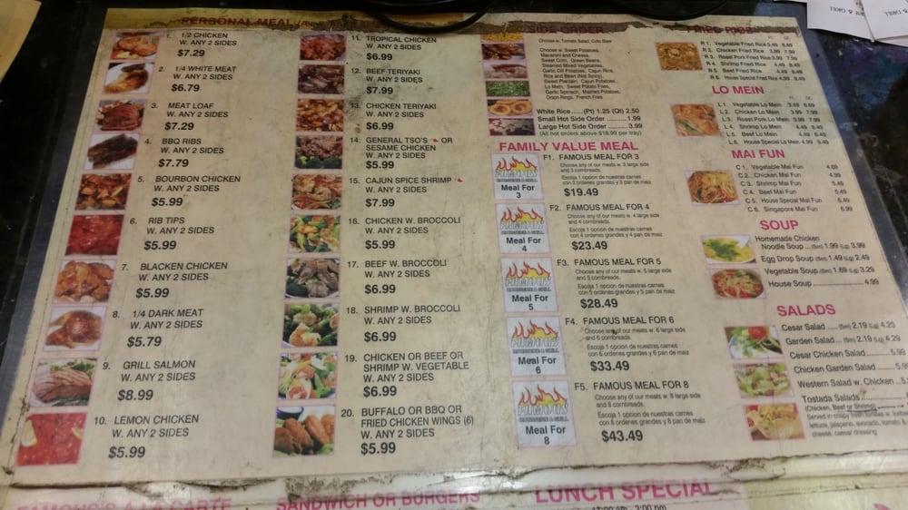 Menu at Famous Rotisserie restaurant, New York City, Mermaid Ave