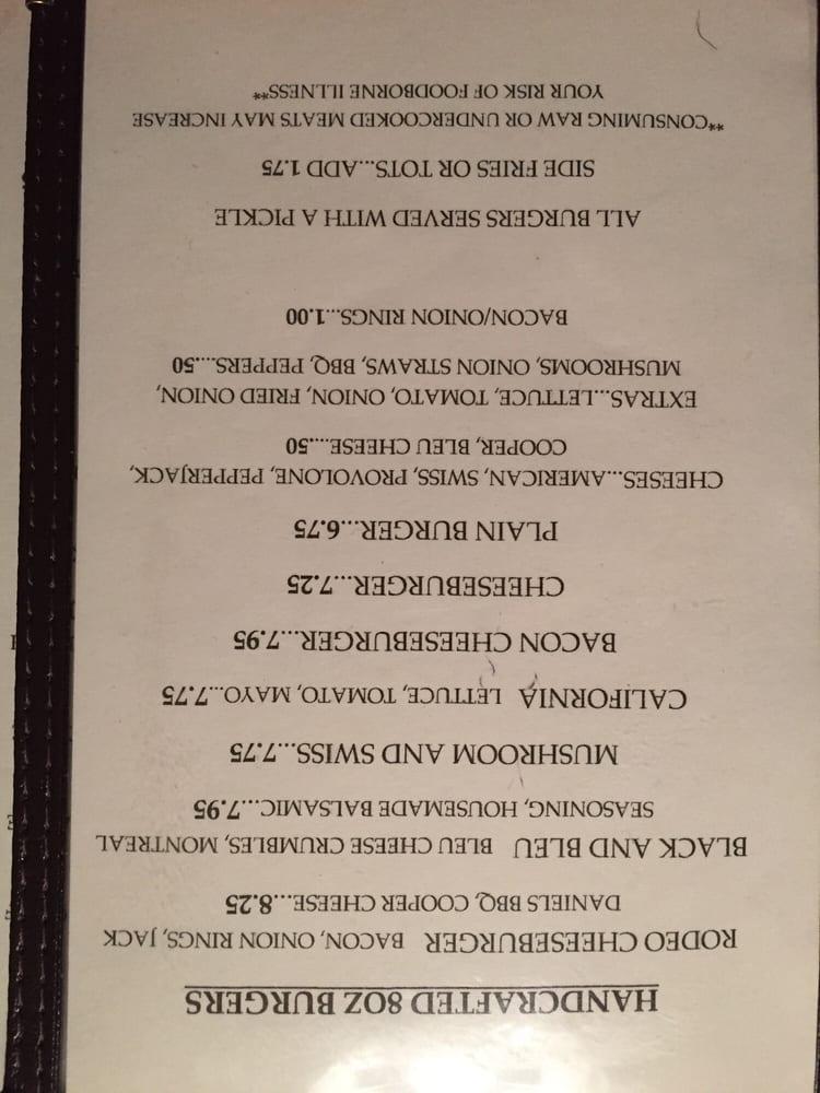 Menu at Honeychilds' LLC pub & bar, Dunmore