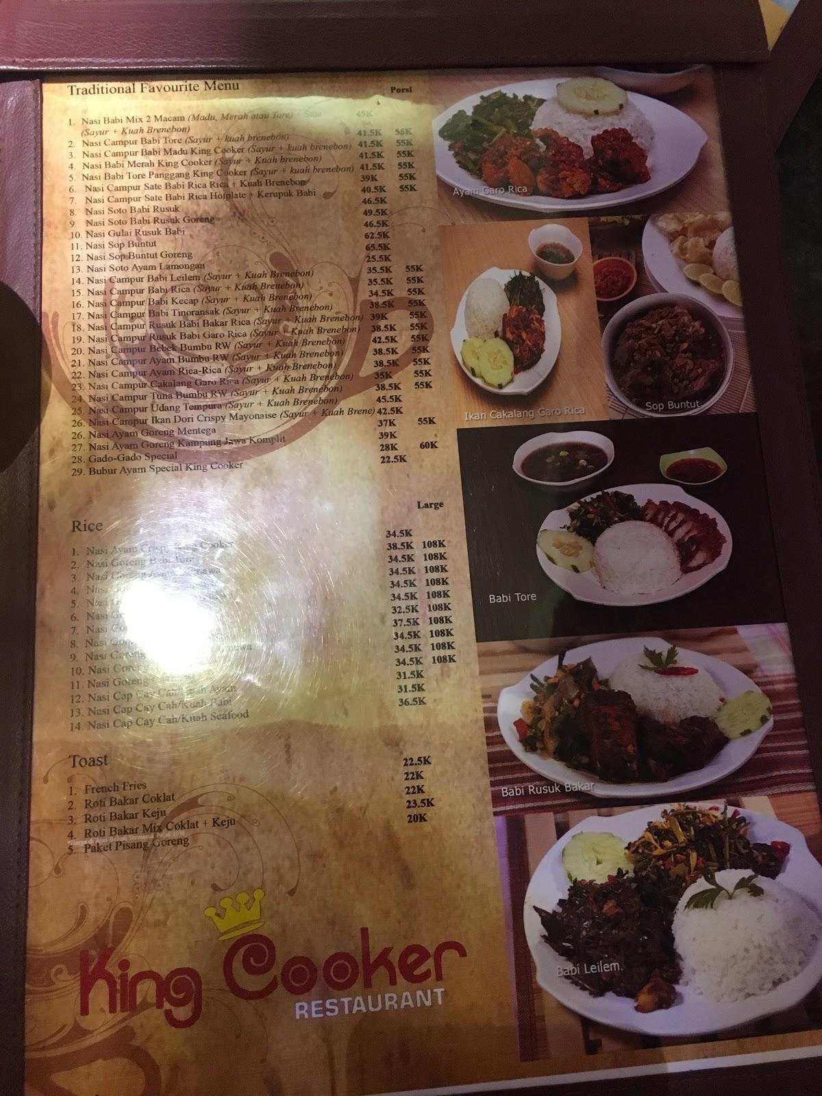 Menu at King Cooker - Mantos I restaurant, Manado