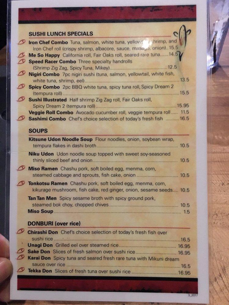 Menu at Mikuni Kaizen restaurant, Roseville, Galleria Blvd Ste 160