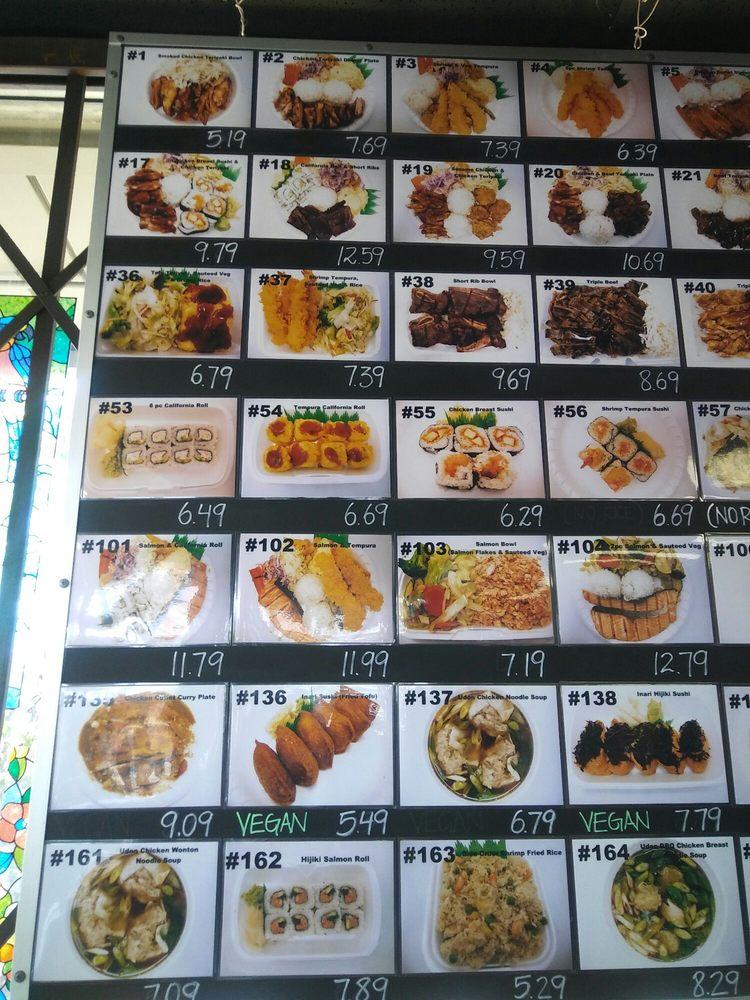 Menu at Sachi Teriyaki House restaurant, Los Angeles