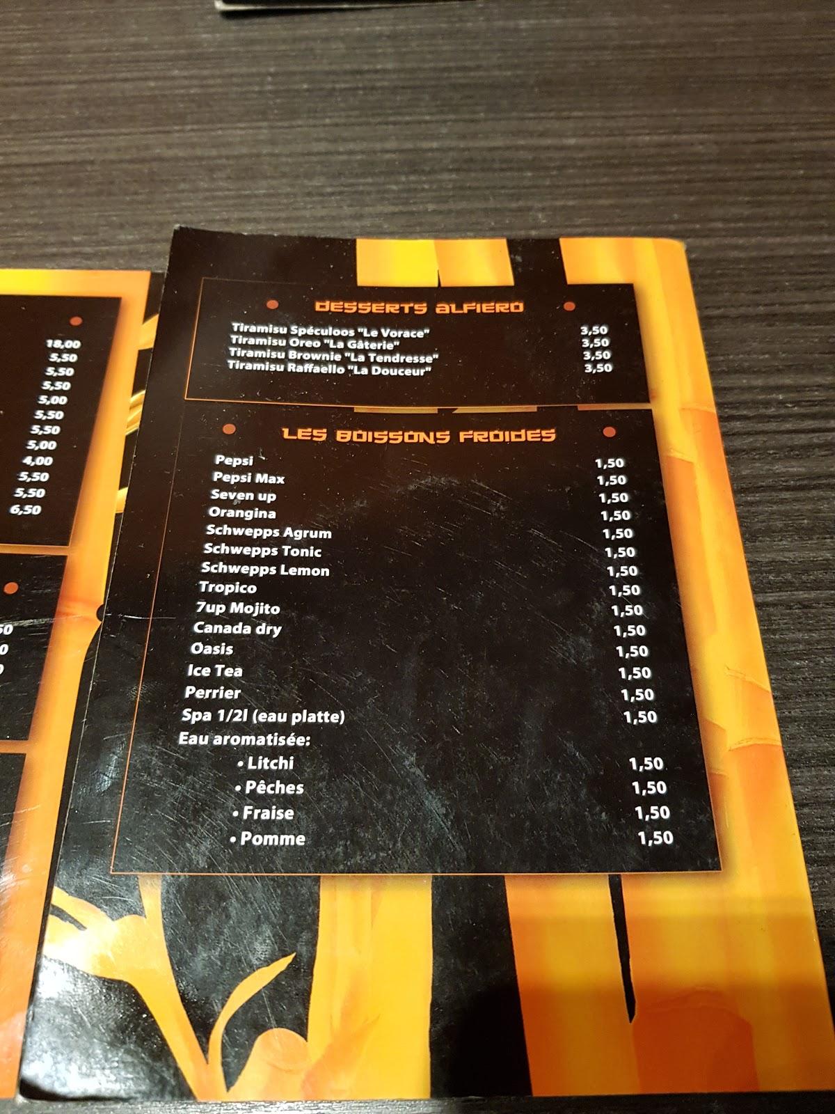 Menu at Shintori, Sint-Jans-Molenbeek