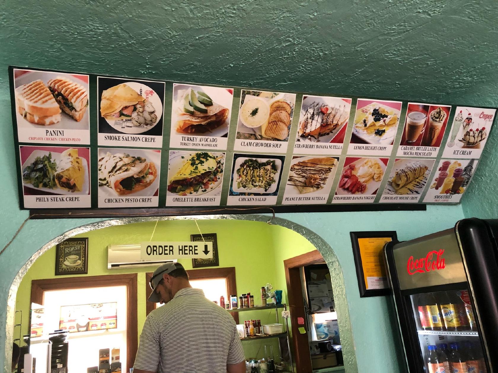 Menu at Cafe Crepes de Paris, Bakersfield, Truxtun Ave