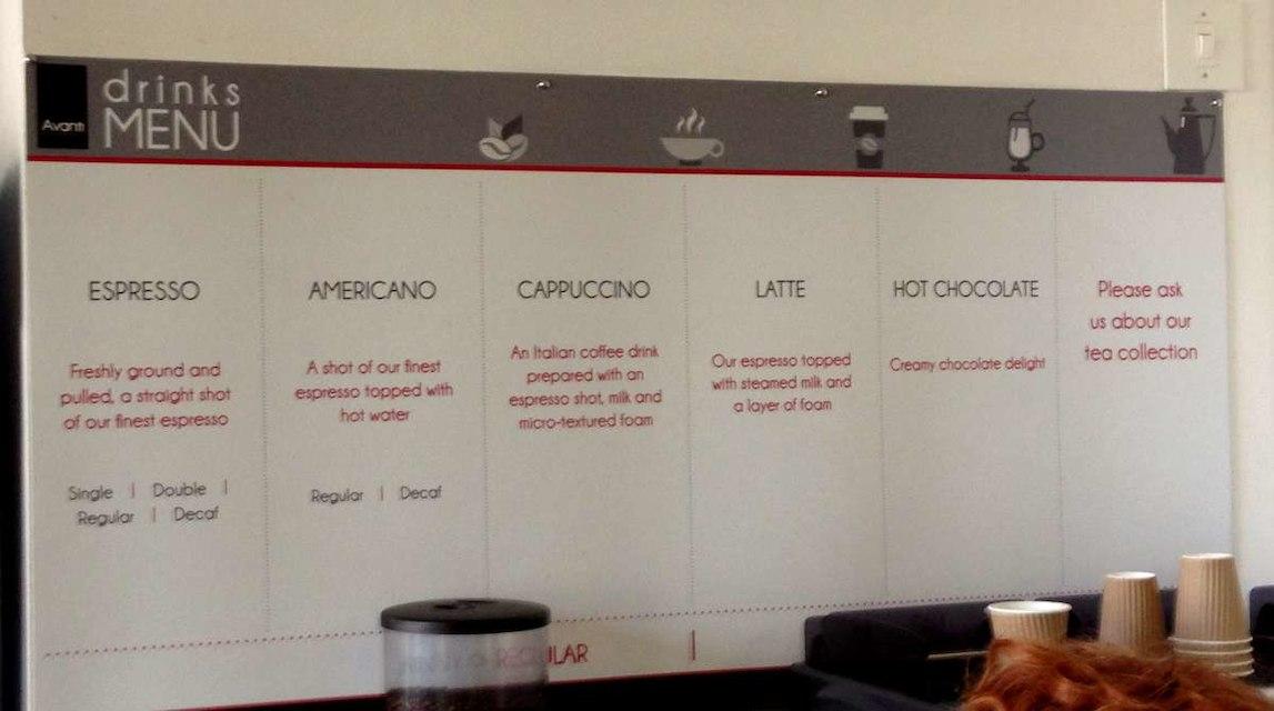 Menu at Cafe Twenty Three, Sandton