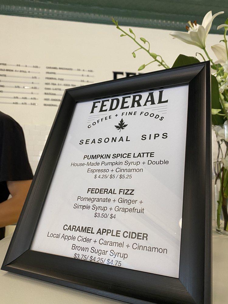 Menu at Federal Coffee + Fine Foods cafe, Terre Haute