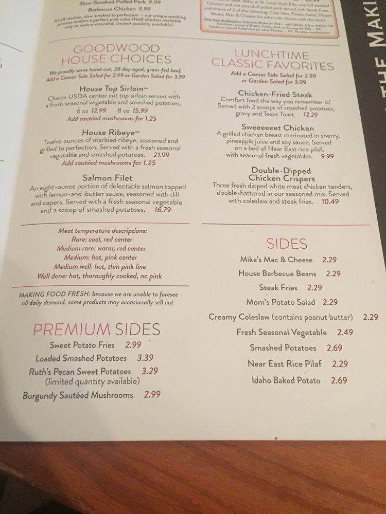 Menu at Goodwood Barbecue Company, Boise