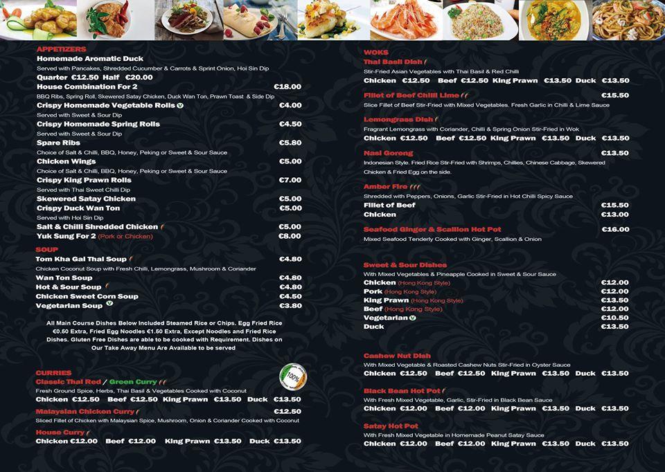 Menu at Golden Palace Chinese Restaurant, Mohill