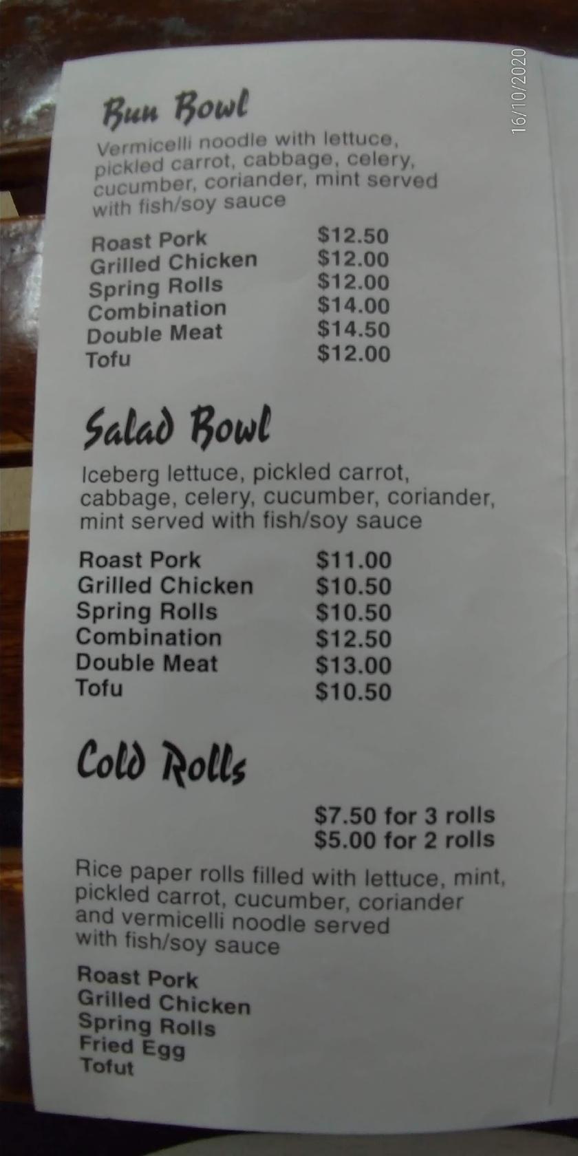 Menu at Roll To Go restaurant, Magill