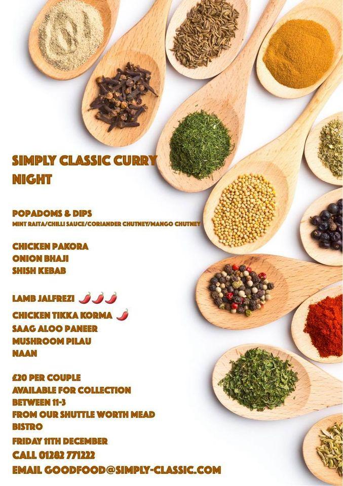 Menu at Simply Classic cafe, Burnley, 9b Meadway