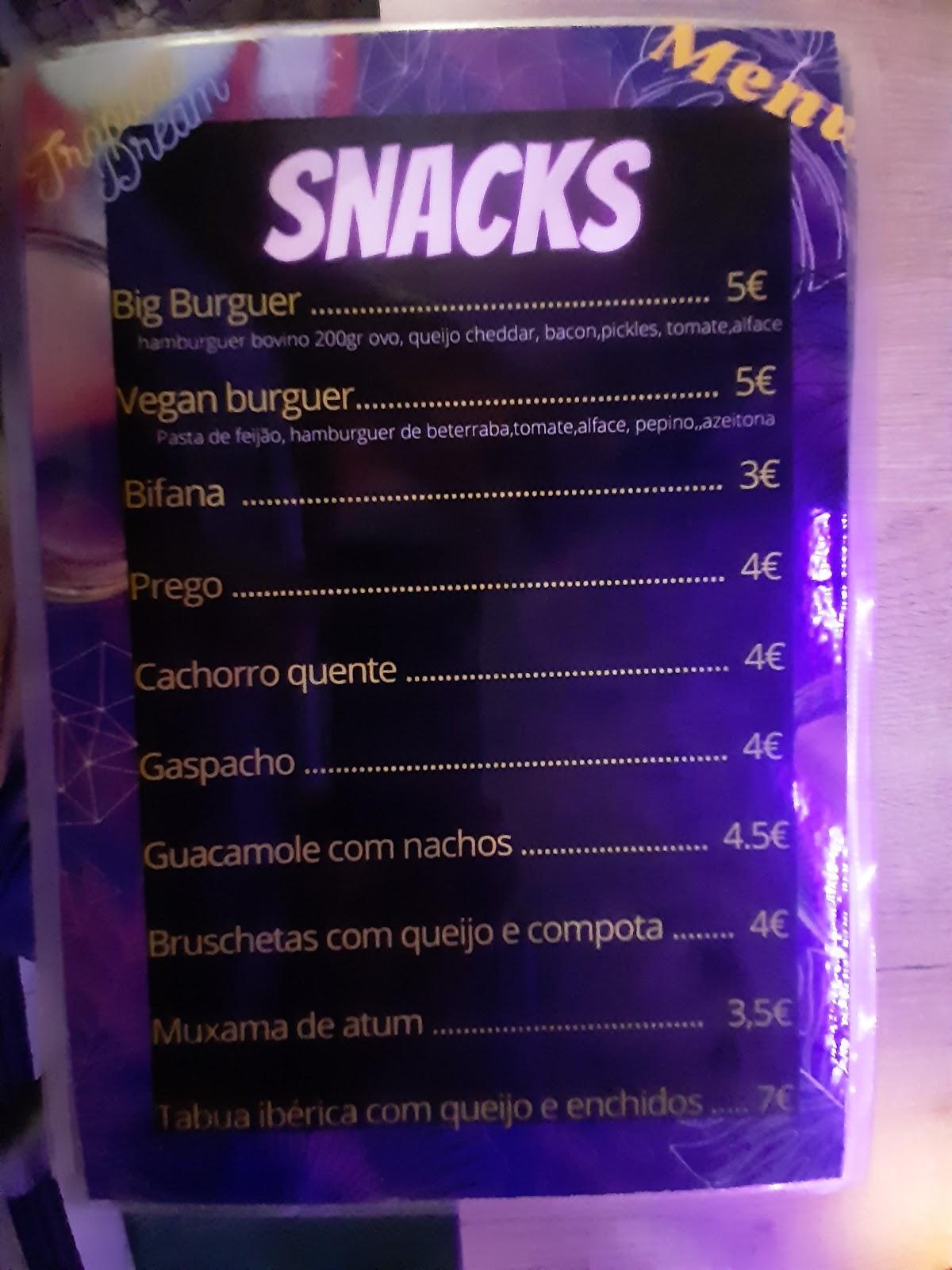 Menu em Tropical Dream pub & Bar, Monte Gordo