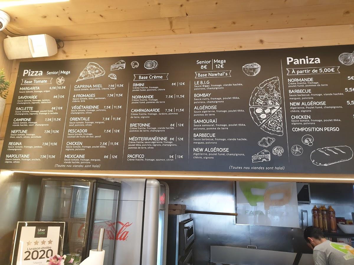 Menu at Fafa Pizza pizzeria, Gennevilliers