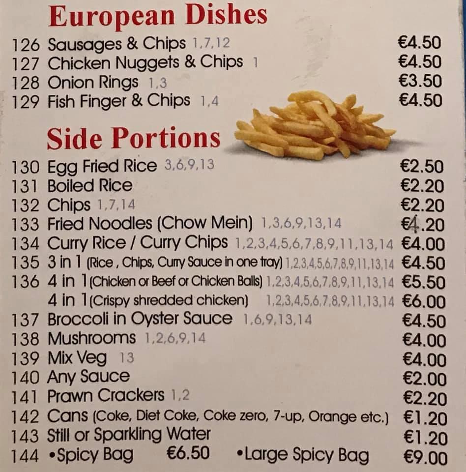 Menu at Happy Harbour Chinese Restaurant and Takeaway, Kilkee