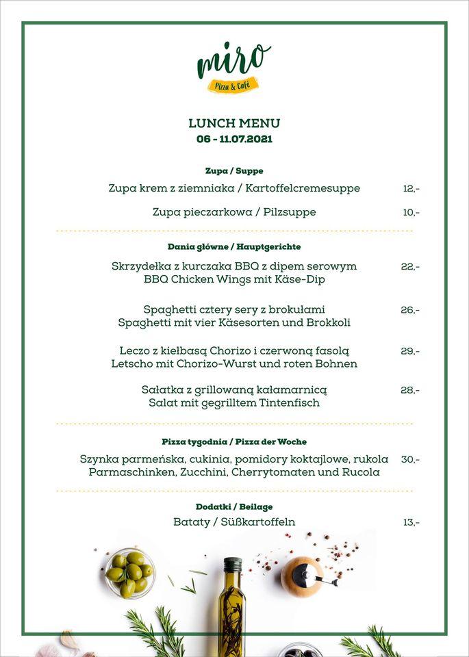 Carta de Miro Pizza & Cafe Łęknica, Łęknica, Graniczna 2A