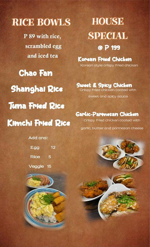 Menu at Sugar & Spice Cafe, La Trinidad