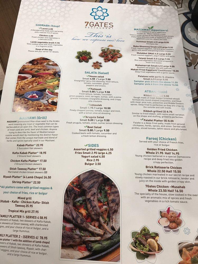 Menu at 7 Gates Restaurant, Countryside